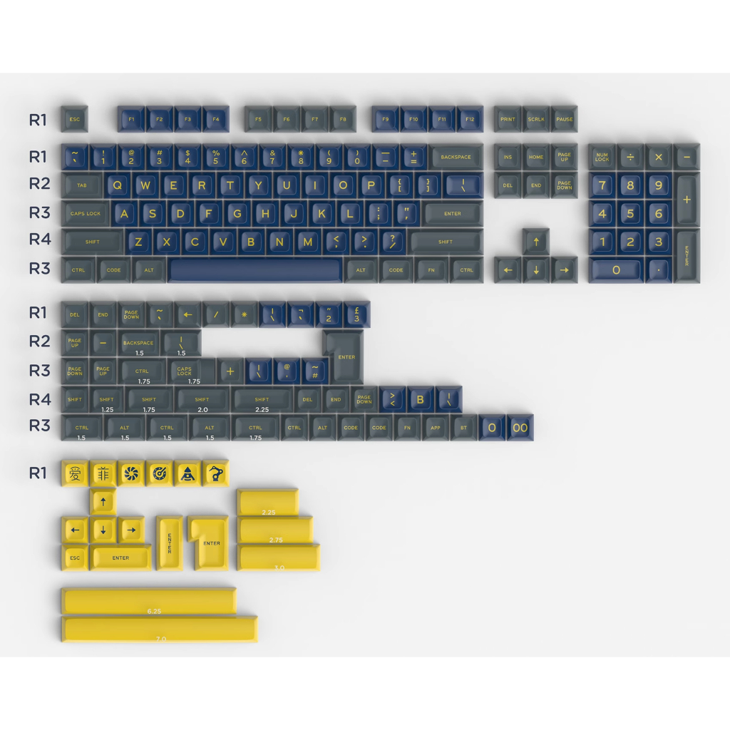 Topgun SA profile keycap Set | Abs Double-shot | For Real Photo ...