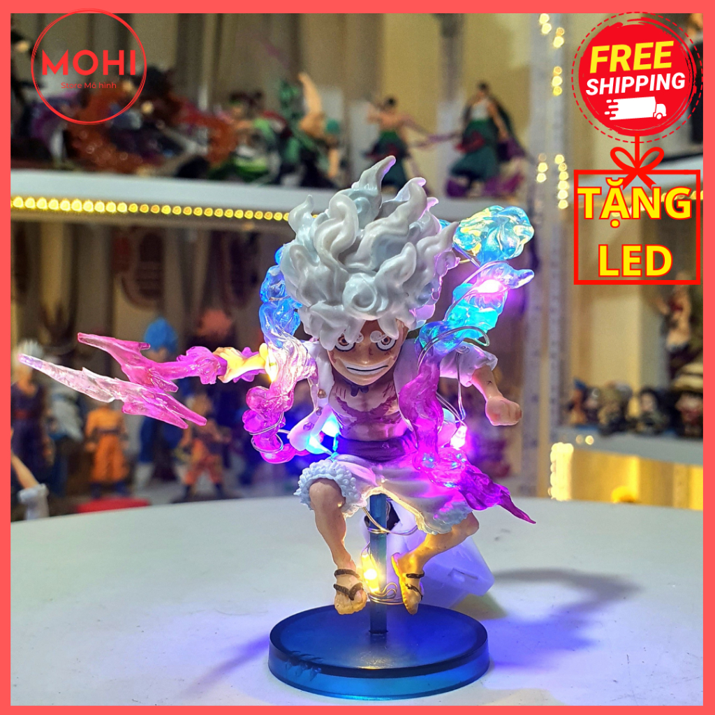 Luffy gear 5 model with white hair holding lightning super sharp, 10cm ...