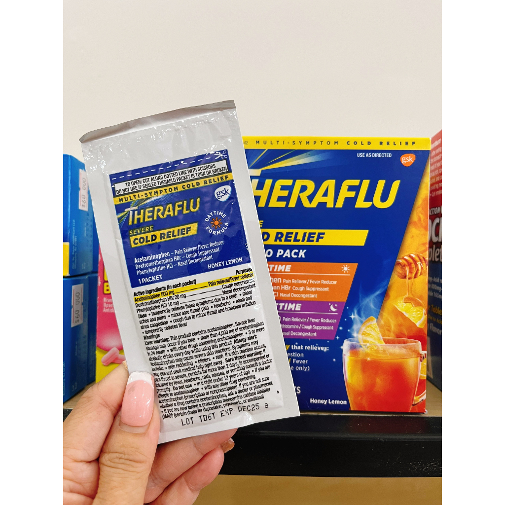 Theraflu Multi-Symptom Severe Cold Relief Honey Lemon Flavor - Helps ...