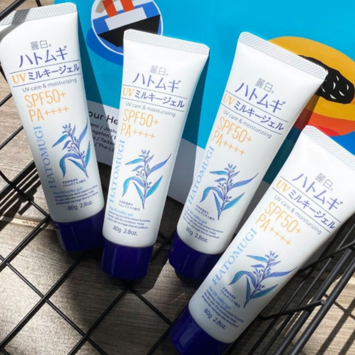 Hatomugi SUNSCREEN SPF50+ PA++++ MOISTURIZES AND BRIGHTENS SKIN (80G ...