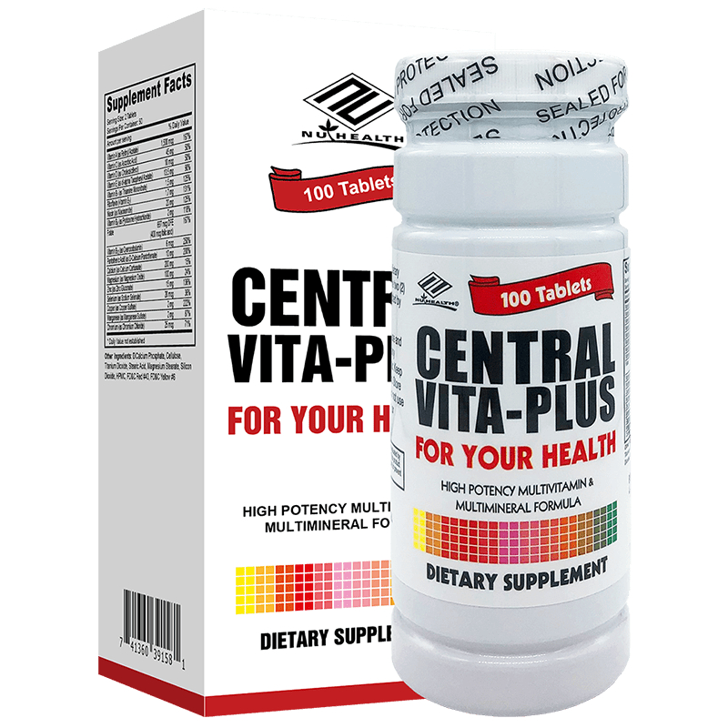 Central Vita-Plus Vitamin and Mineral Supplement (Bottle of 100 tablets ...