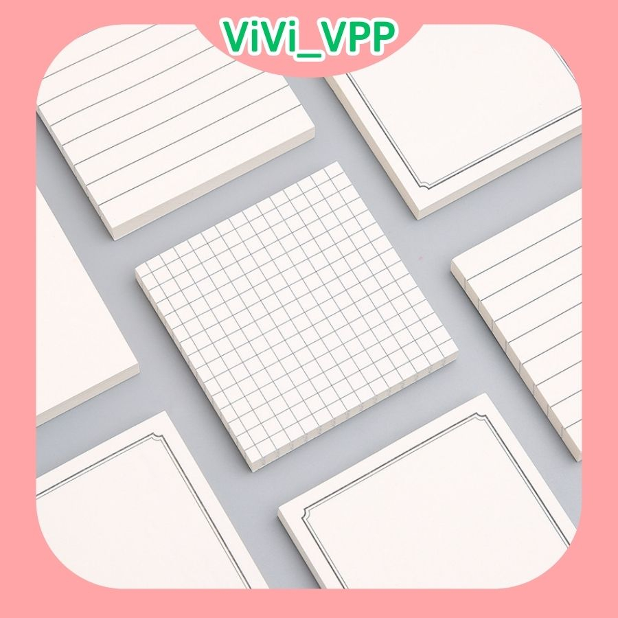 Japanese style minimalist white note paper 80 sheets with pre-adhesive ...