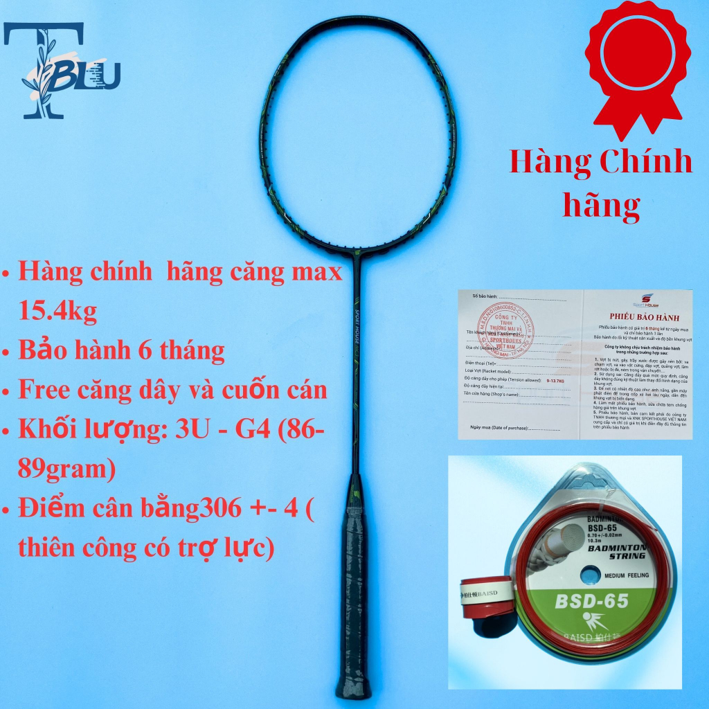 Genuine SPORTHOUSE MC3 Badminton Racket Maximum string tension 15.4kg ...