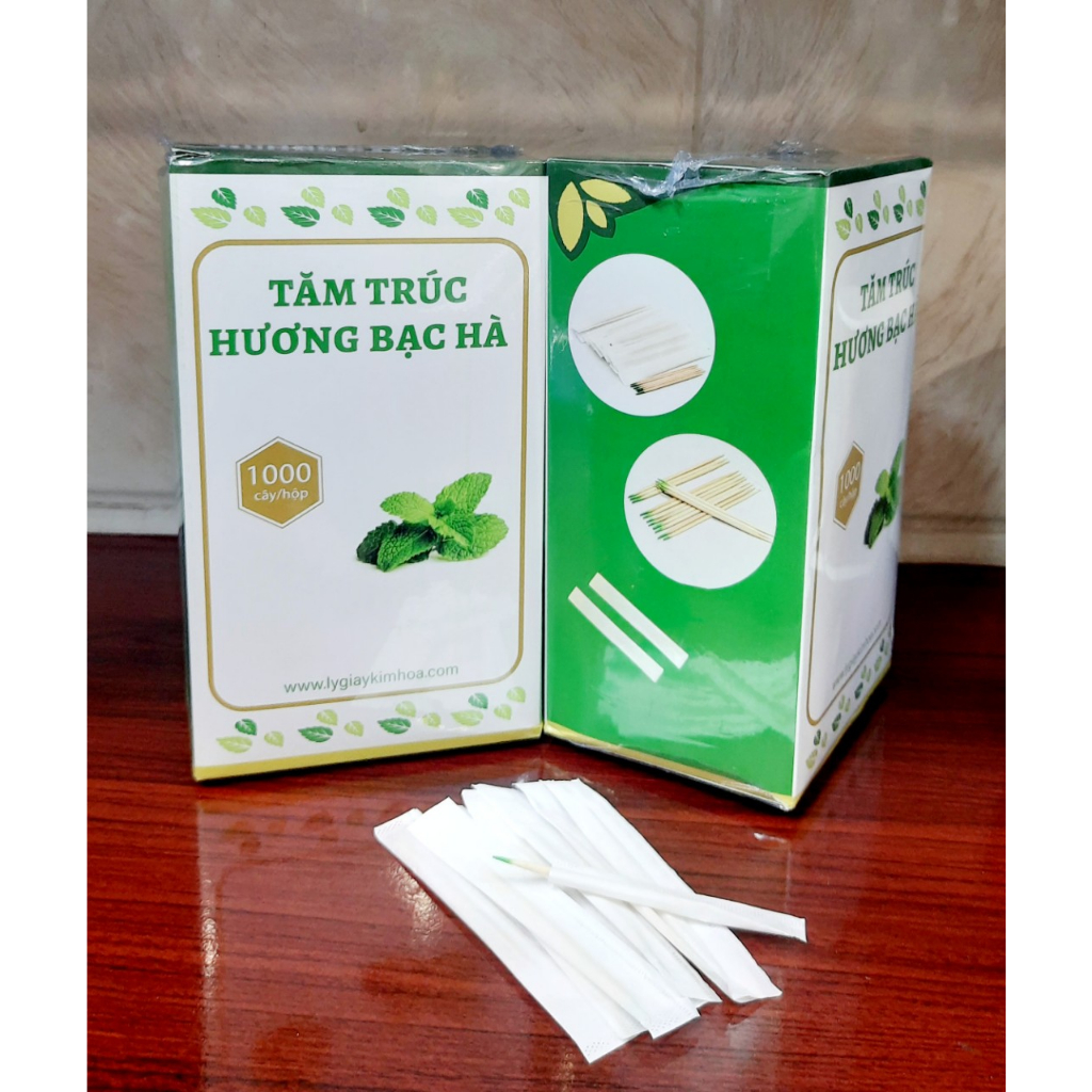 1 Box of 1000 disposable bamboo mint toothpicks for home and shop use ...