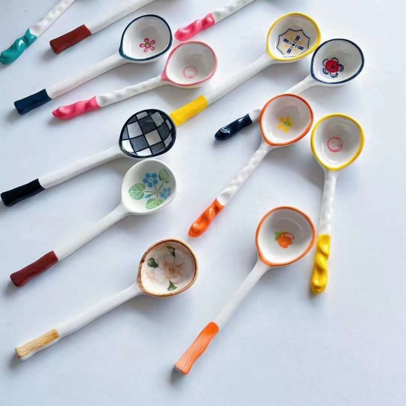 [Super Cheap] Ceramic Spoons With Many Cute Patterns | Shopee Singapore