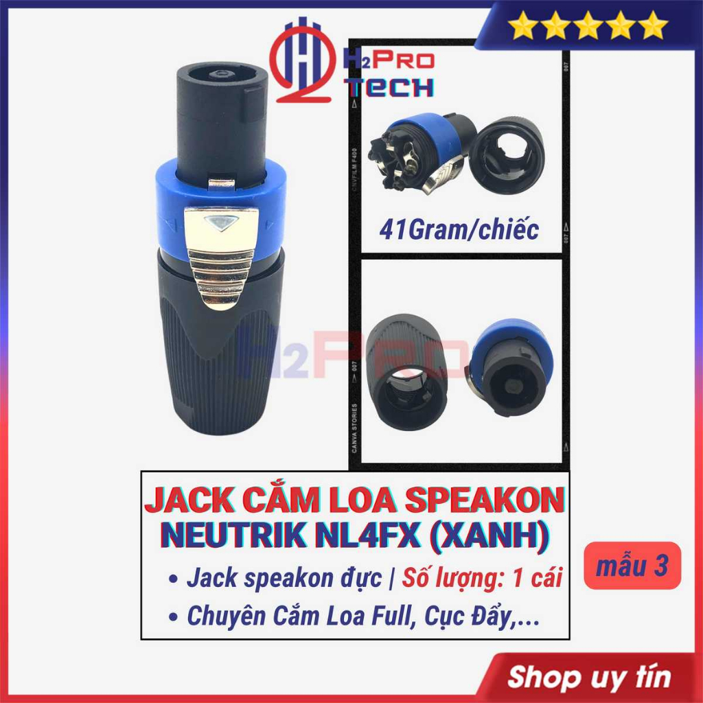 1 Neutrik NL4FX-NL4FC-K4CF Speakon Speaker Jack, Neutrik Speakon ...