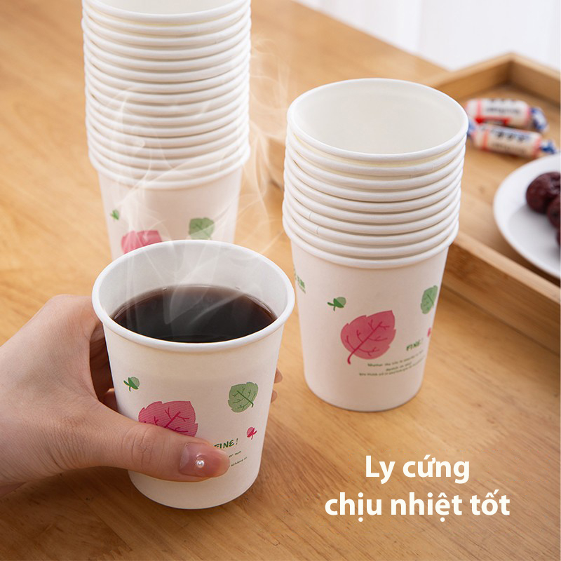 Set of 50 disposable paper cups 250ml - Biodegradable travel paper cups ...