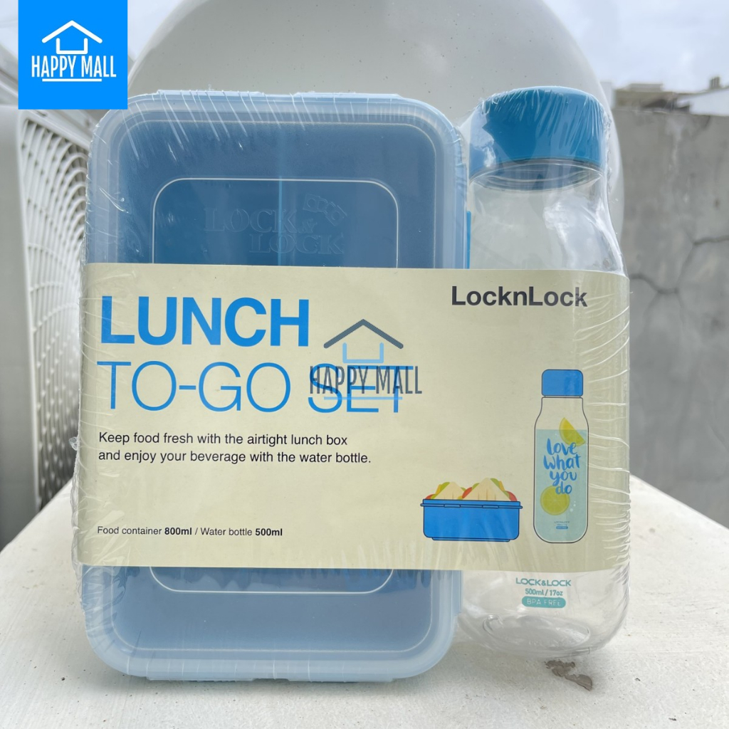 Locknlock HPL816CS2 Happy Mall box and water bottle set | Shopee Singapore