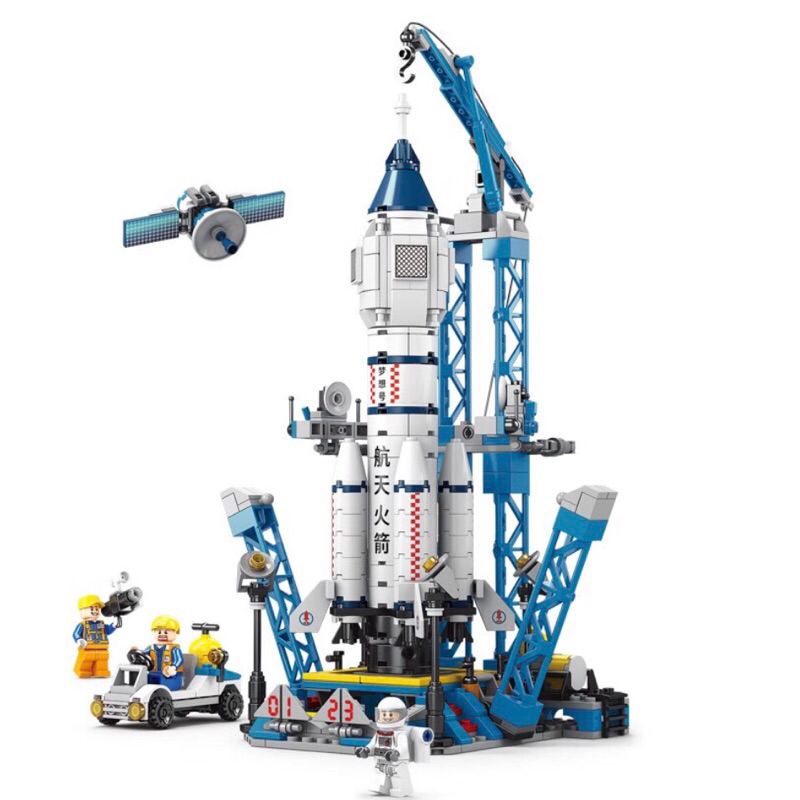 Lego Assemble Spaceship, Lele Brother Space Launch Station | Shopee ...