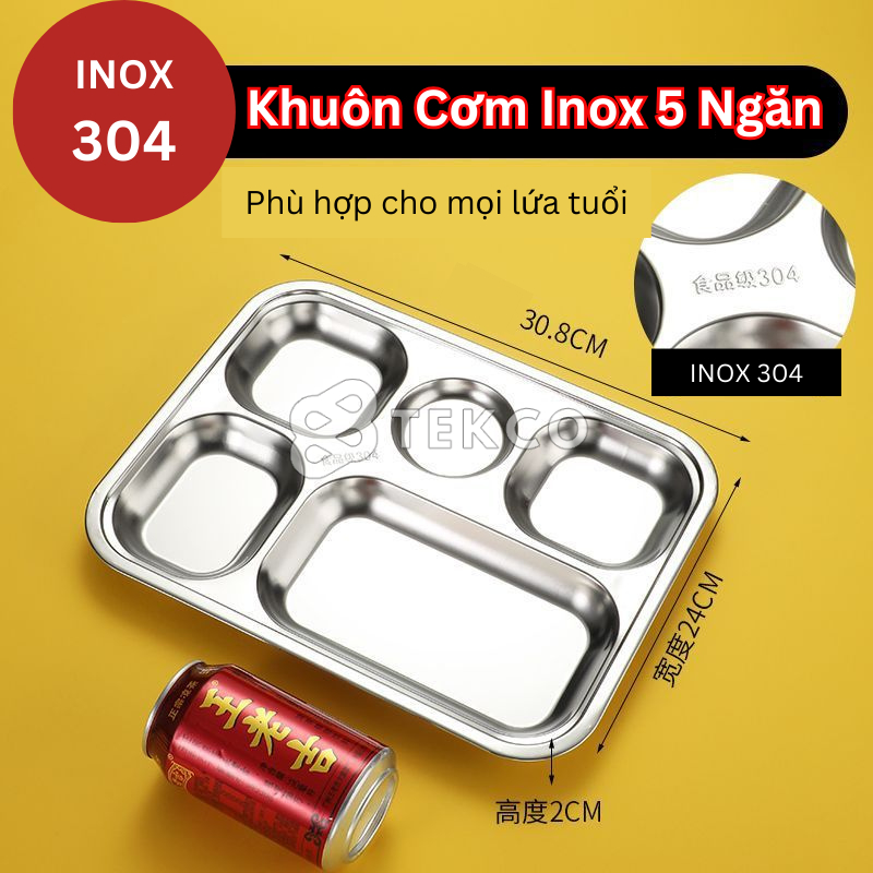 Lunch Tray Part 5 Stainless Steel 304 For Food - Rice Tray For 5 ...