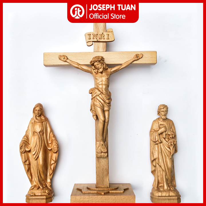 Catholic wooden Altar statue set - Code BTCG-BO (Catholic Home Altar ...