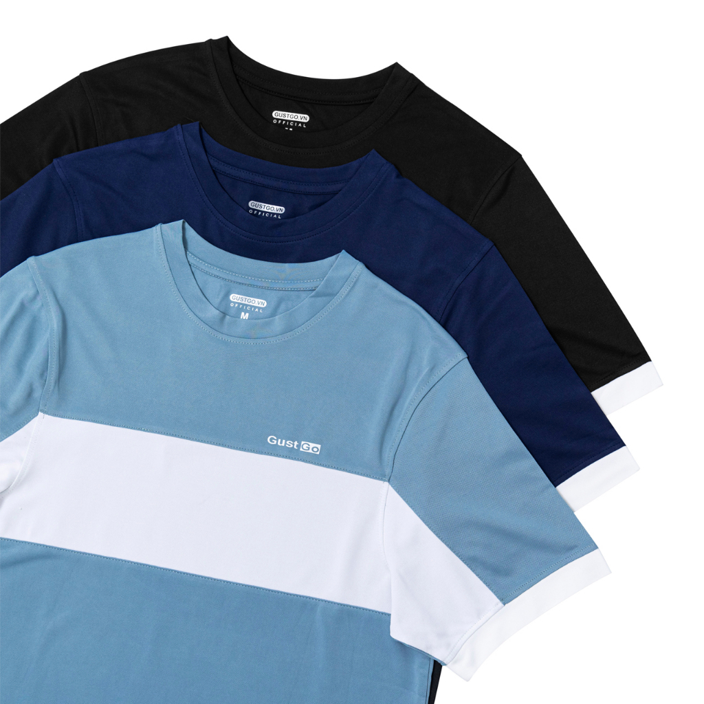 Gustgo- Coolmax men's sports t-shirt - stylish horizontal stripes ...