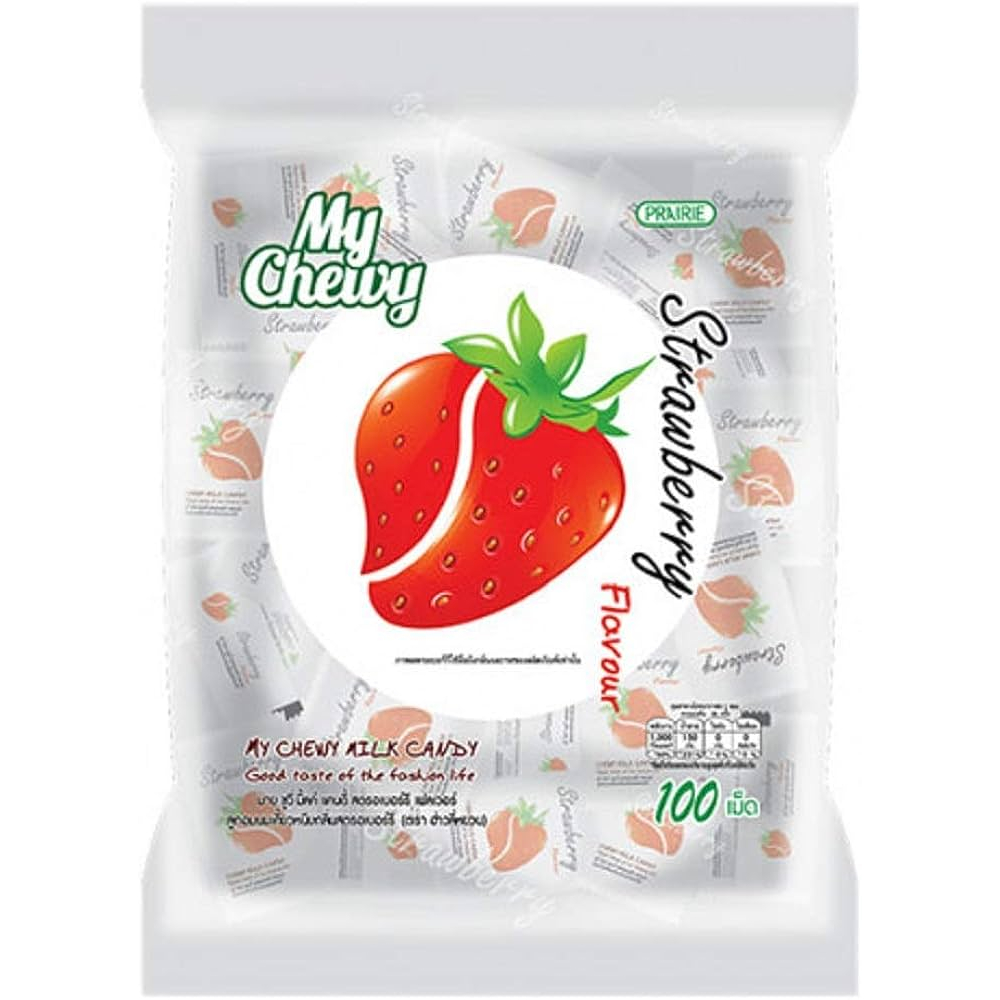 My Chewy Milk Candy Strawberry Flavor Thai Soft Milk Candy (360g pack ...