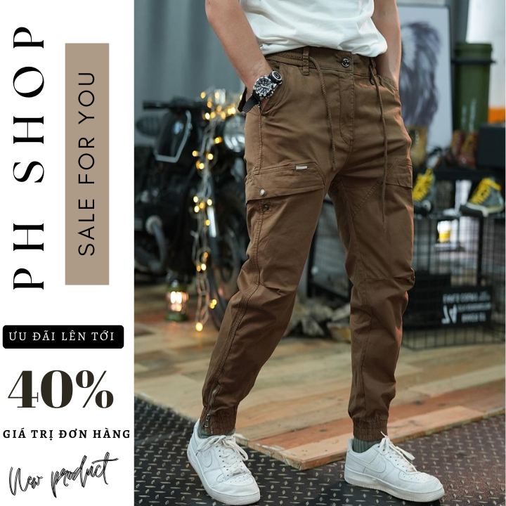 Men's long pants, Men's Jogger Pants, Thick Khaki fabric with sturdy ...