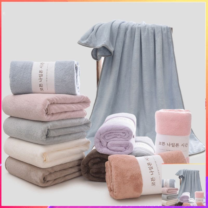 Thick, Soft Korean Bath Towel 140x70cm | Shopee Singapore