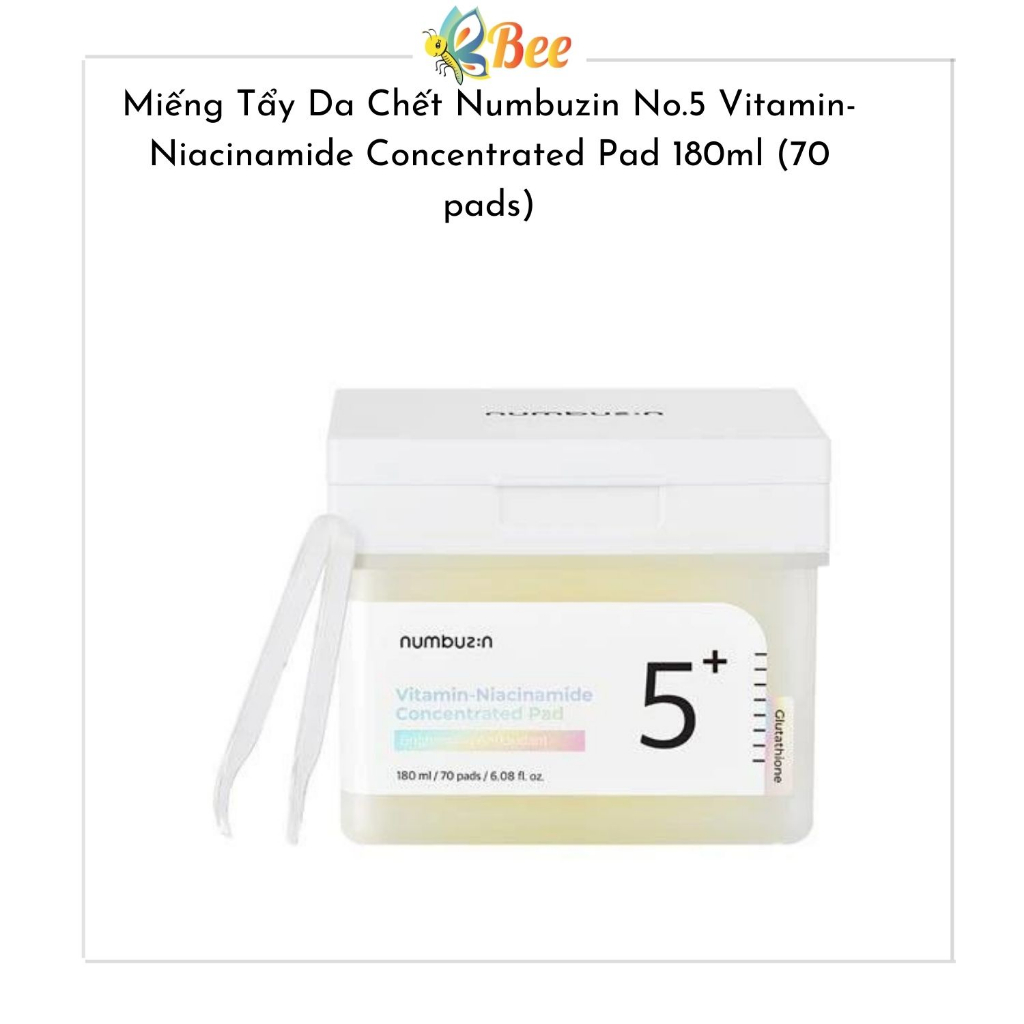Numbuzin No.5 Vitamin-Niacinamide Concentrated Pad 180ml (70 pads) | Shopee Singapore
