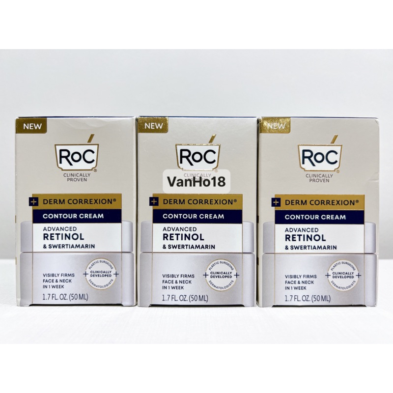 Roc Derm Correxion Contour Cream Advanced Retinol & Swertiamarin Face ...