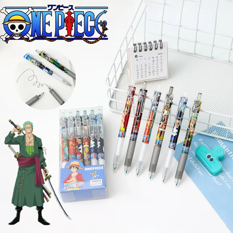One Piece Luffy Zoro Nami Sanji Gel Ballpoint Pen Pirate King Sin Black ...