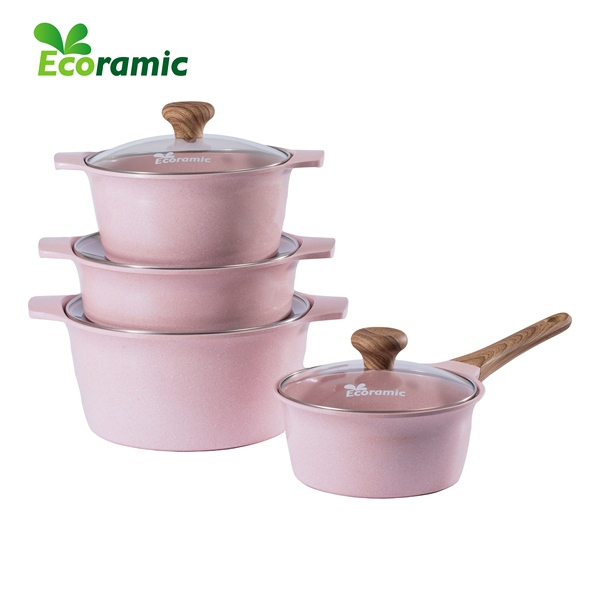 Ecoramic Stone Pattern Non-Stick Cast Pot with Magnetic Bottom 16.18.20 ...