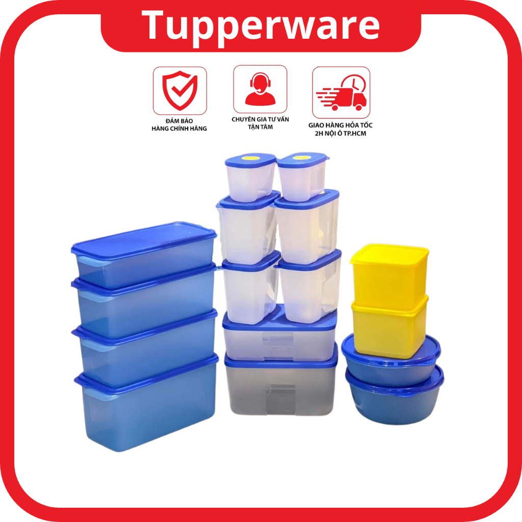 Modern cool storage Tupperware box set & freezer (16 boxes) | Shopee ...