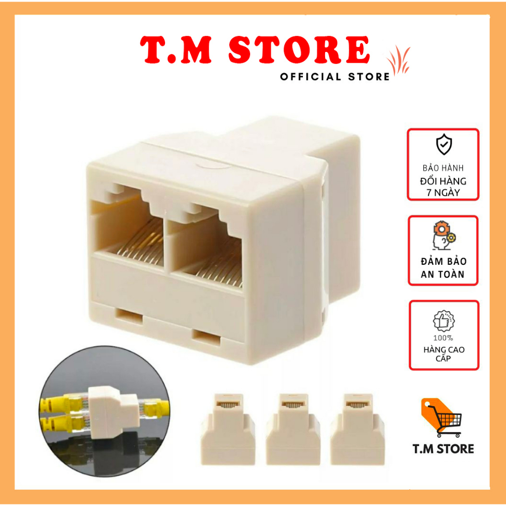 Lan and RJ45 network splitter from 1 port to 2 ports is processed to ...