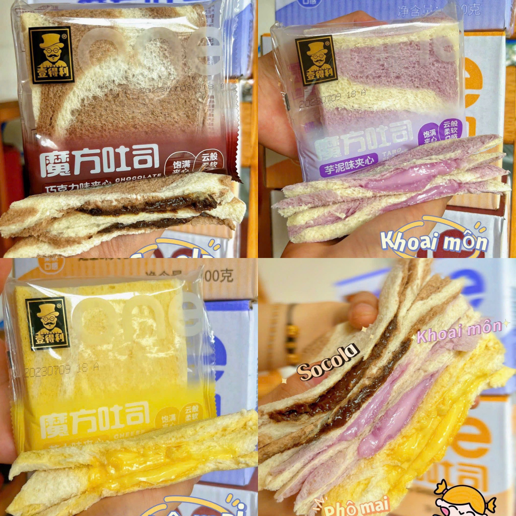 One combo sandwich 3 boxes 3 flavors chocolate, taro, fresh cream ONICI ...