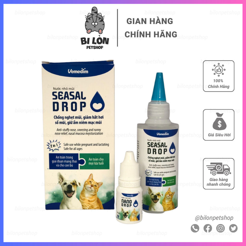 Seasal DROP Vemedim - Dog And Cat Nose DROP, Anti Stuffy Nose, Reduce ...