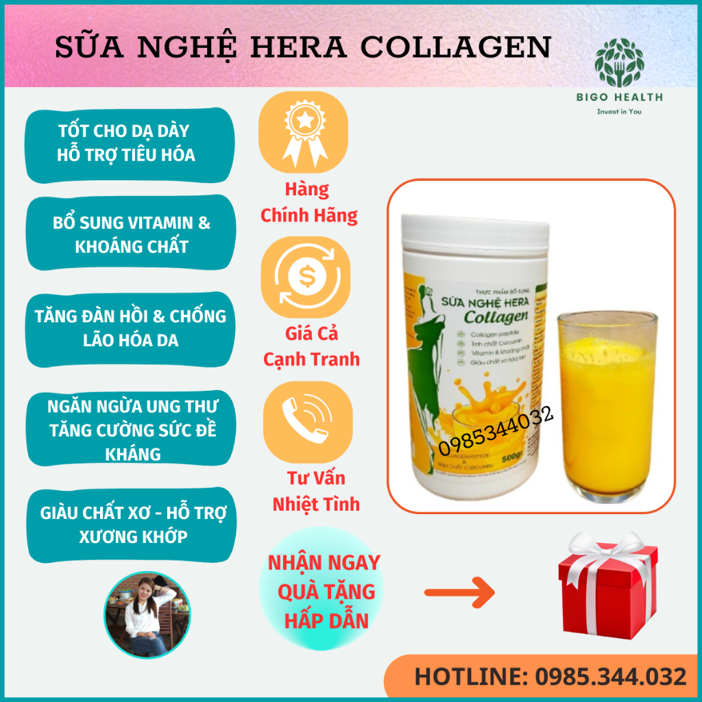 Hera Collagen Turmeric Milk 500gr. Stomach Support. Good for Postpartum ...