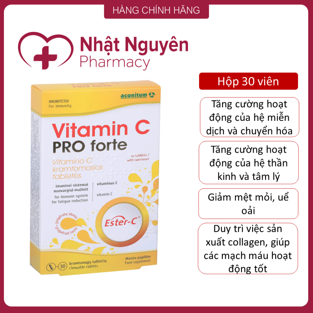 Vitamin C chewable tablets increase resistance Vitamin C Pro forte Box ...