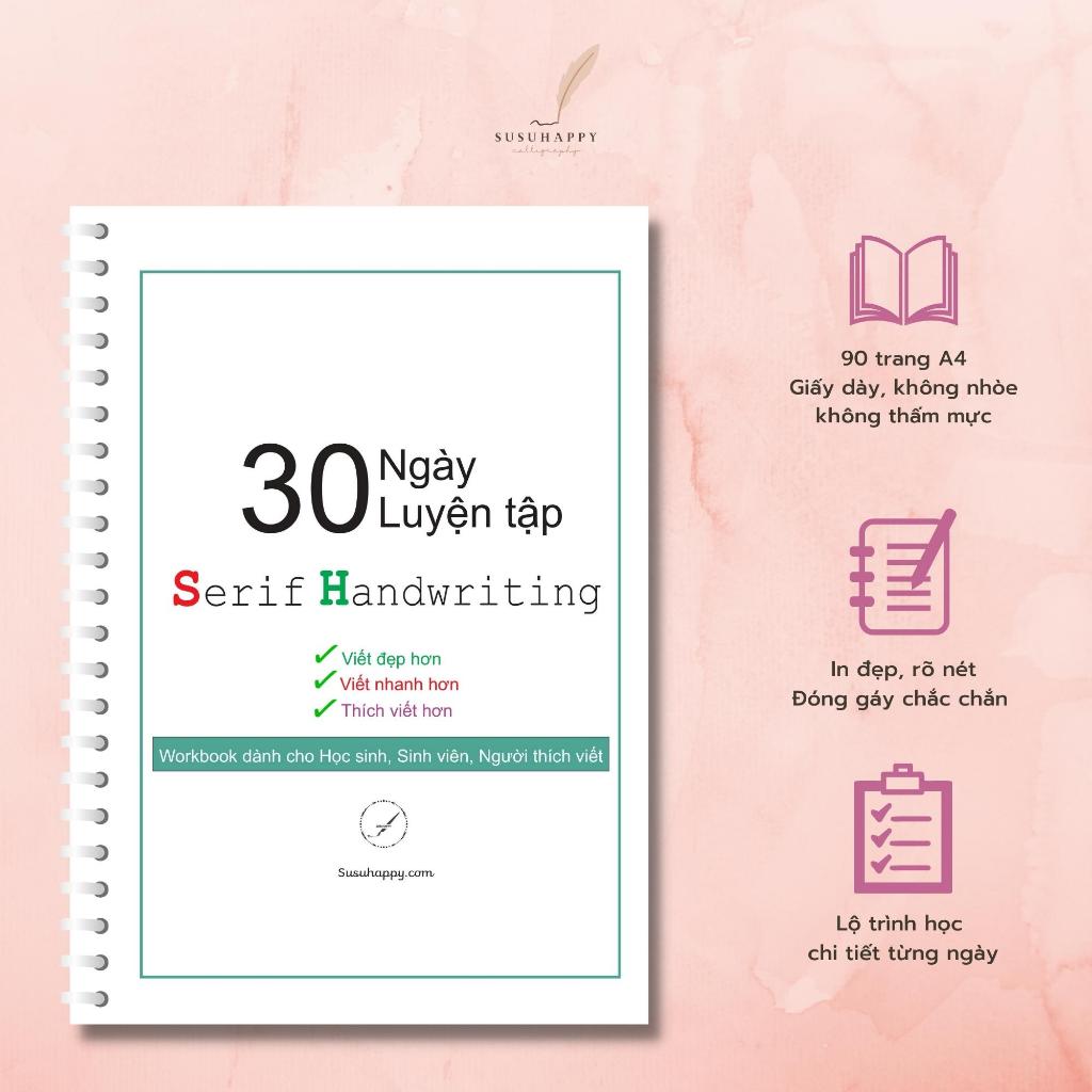 Workbook 30 Days of Writing Practice Serif Handwriting (Font Letters ...