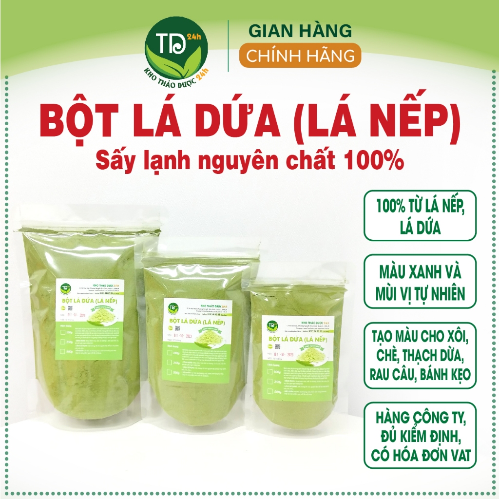 100% pure pandan leaf powder (glutinous leaves), creating green color ...