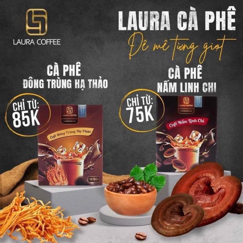 [Genuine] Combo Cordyceps Coffee + Ganoderma Coffee Laura Coffee Nhat ...