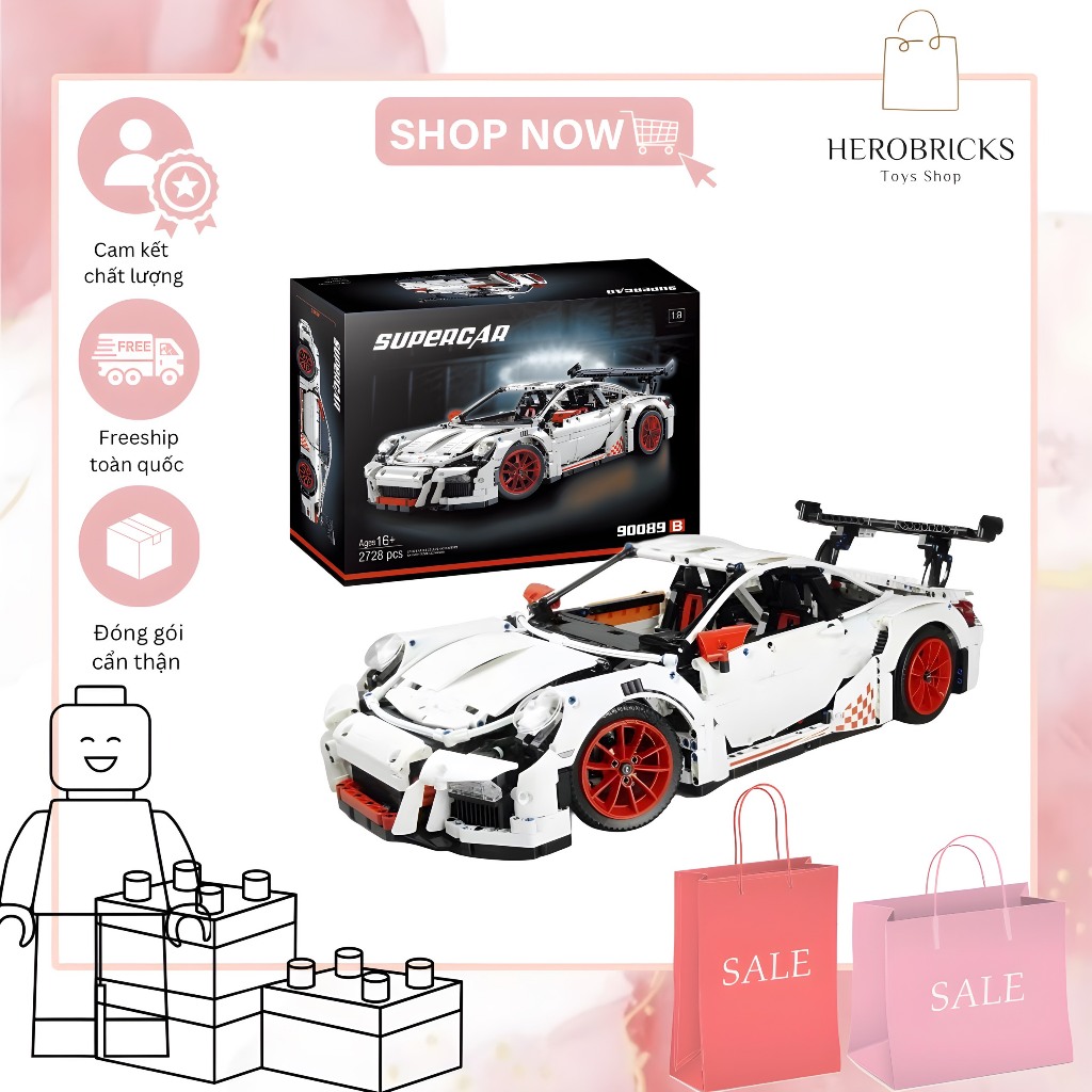 Porsche 911 GT3 RS 90089B supercar assembly model | Shopee Singapore