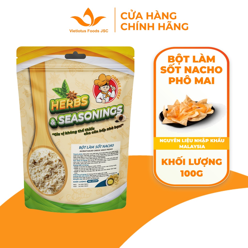 Instant Nacho Cheese Sauce Premix 100g bag in powder form - Ingredients ...