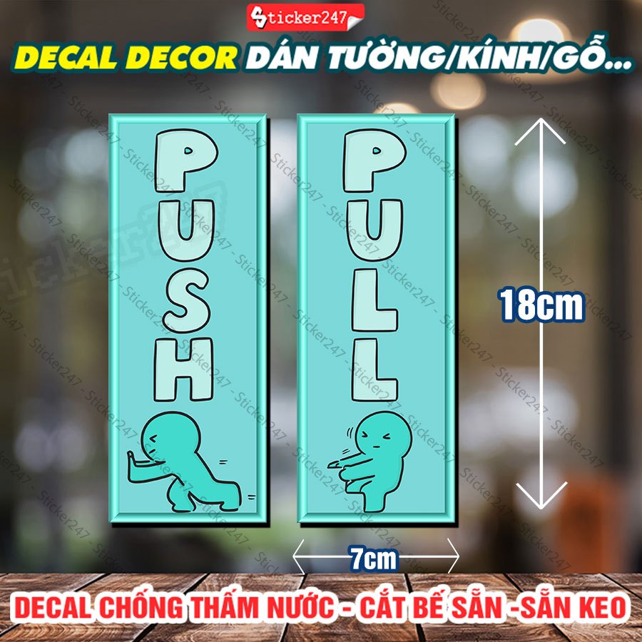 Sticker Decal Sheet Push Pull Push Decal for Room Doors, Glass Doors, Stores | Shopee Singapore