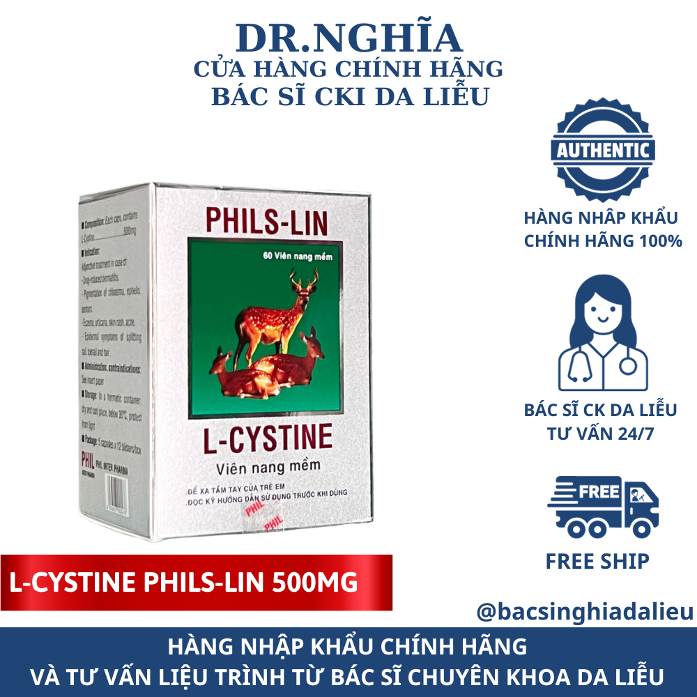 [GENUINE] Phils-lin L-CYSTINE pills 500mg Box of 60 pills to beautify ...
