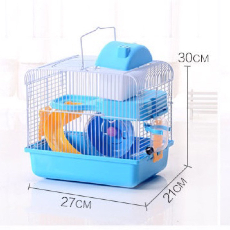 2-tier frog prince hamster cage with full accessories (large size 27cm ...