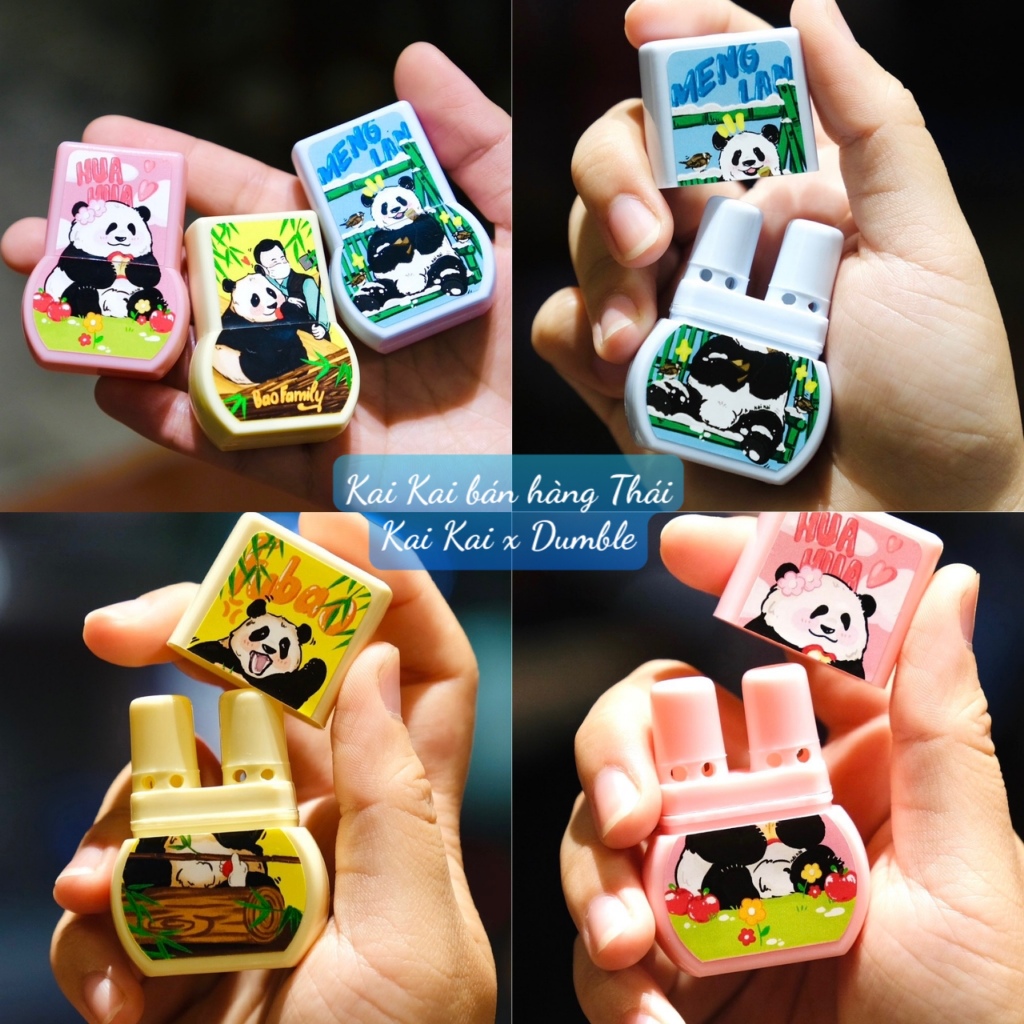 Kaikai x Dumble Inlaher Panda Fubao HuaHua MengLan 2-headed herbal ...
