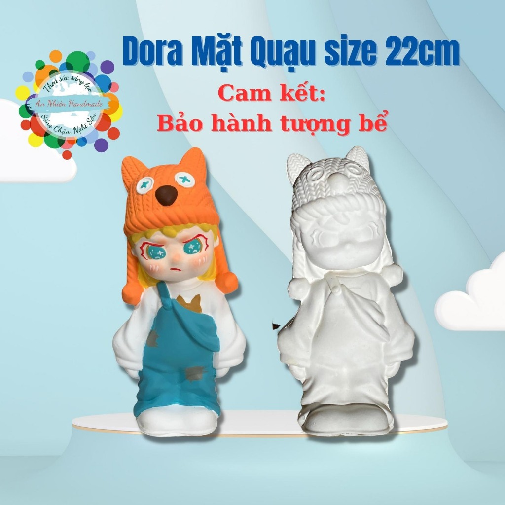 Plaster Statue - Dora with a cute crow face, large size, 23cm high ...