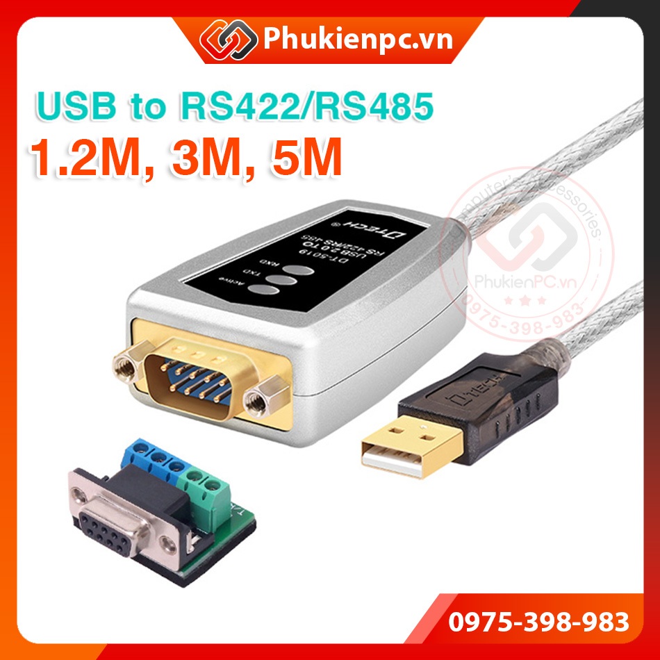 USB to RS422 RS485 conversion cable 1.2m 3m 5m long with LED light ...