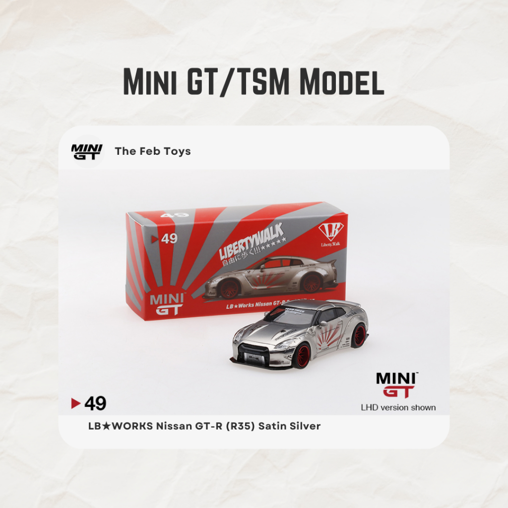 Mini Car Model GT - LB WORKS Nissan GT-R (R35) Satin Silver 49 (box ...