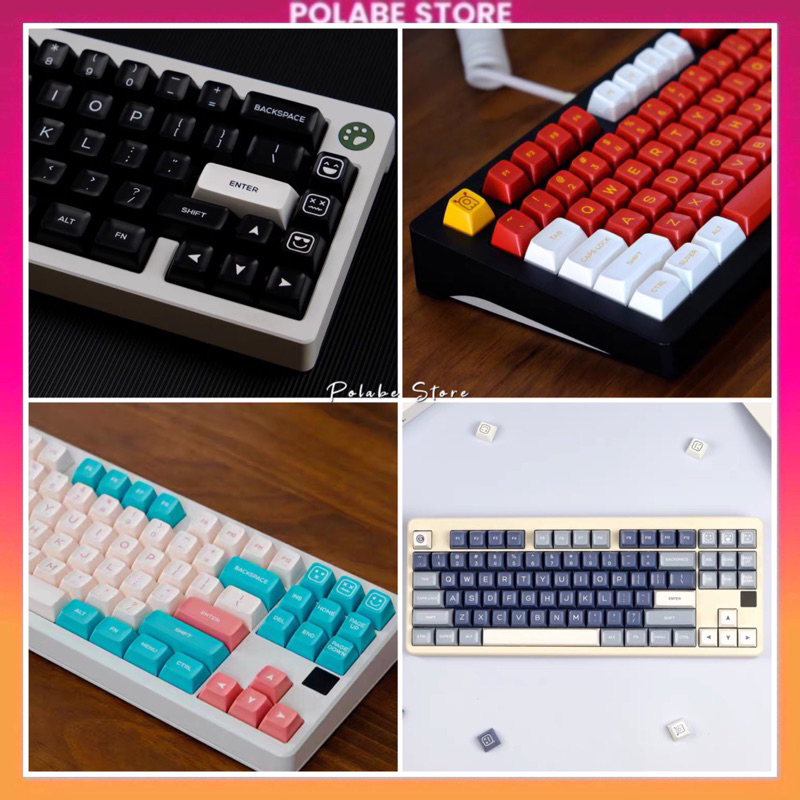 Keycap White on Black Fishing EVA QXA Profile PBT 2 shot mechanical ...