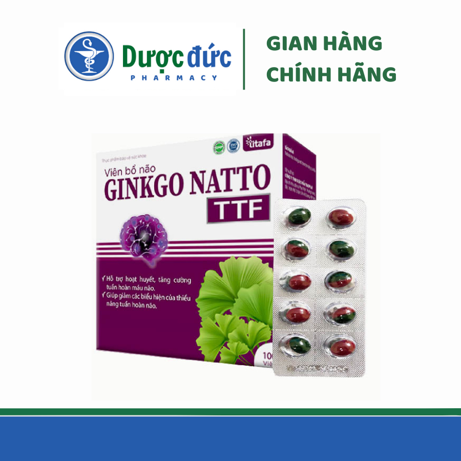 Ginkgo NATTO TTF Brain Supplement Box of 100 pills - Supports blood ...