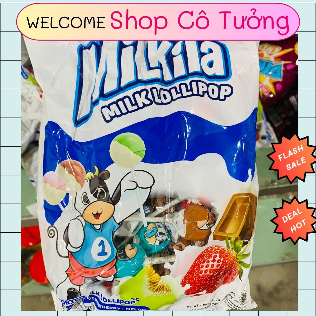 Milk Lollipop 50 Sticks / Pack Mixed Flavor (Chocolate, Strawberry ...
