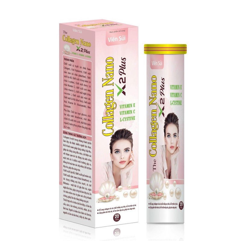 Tube of 20 Collagen Nano X2 Plus Effervescent Tablets containing ...