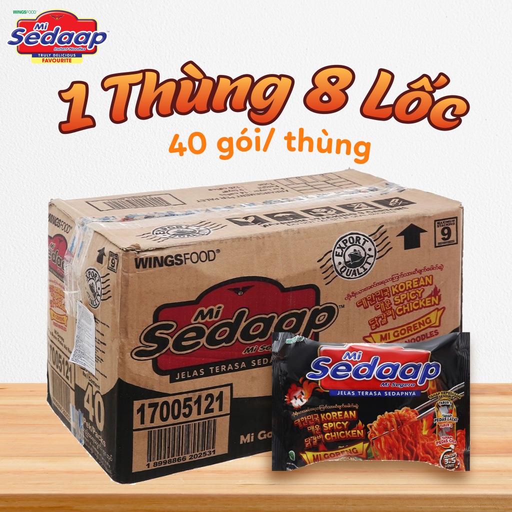 Carton of 40 packs of Sedaap Instant Noodles Korean Spicy Chicken ...