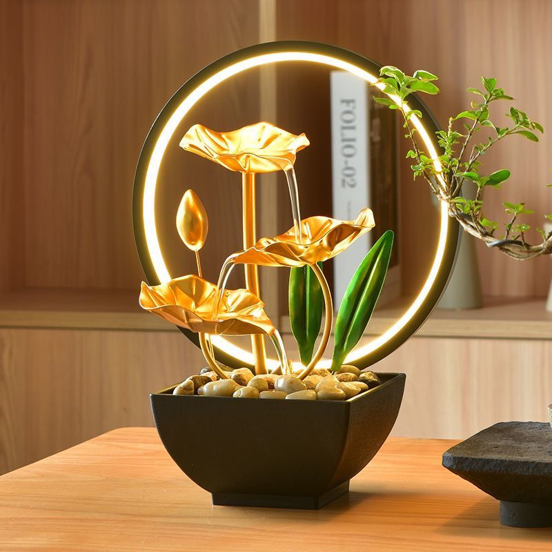 Feng Shui Lotus Pot with Circulating Water and Light Helps Enlighten ...