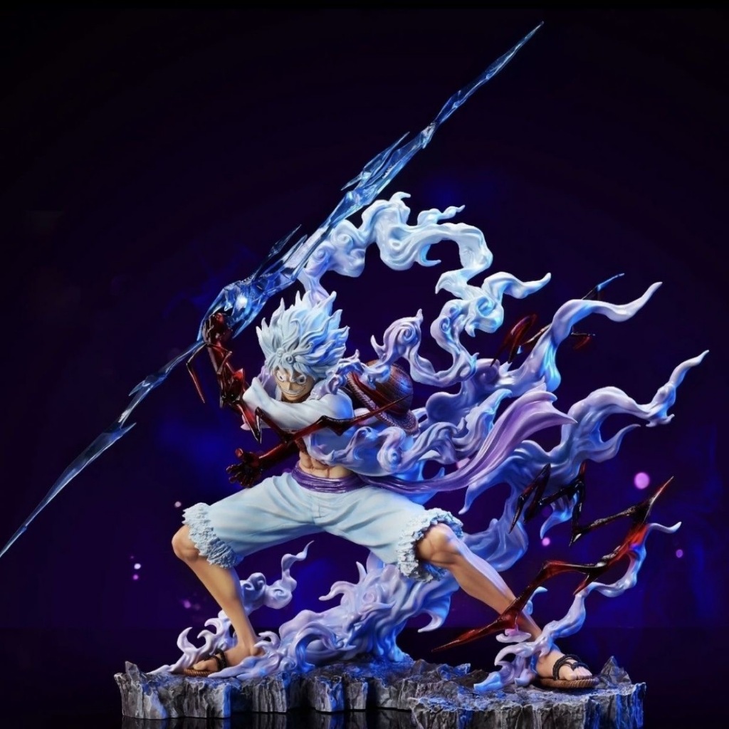 (25cm - free LED) OnePiece Model - Luffy Gear 5 - Blue Lightning Effect ...