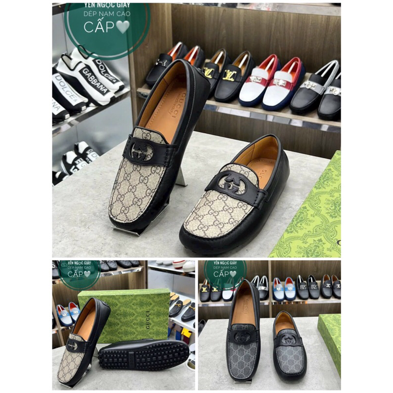 Moca shoes G..c logo GG check tongue monogram Brown LA 1-1 on website ...
