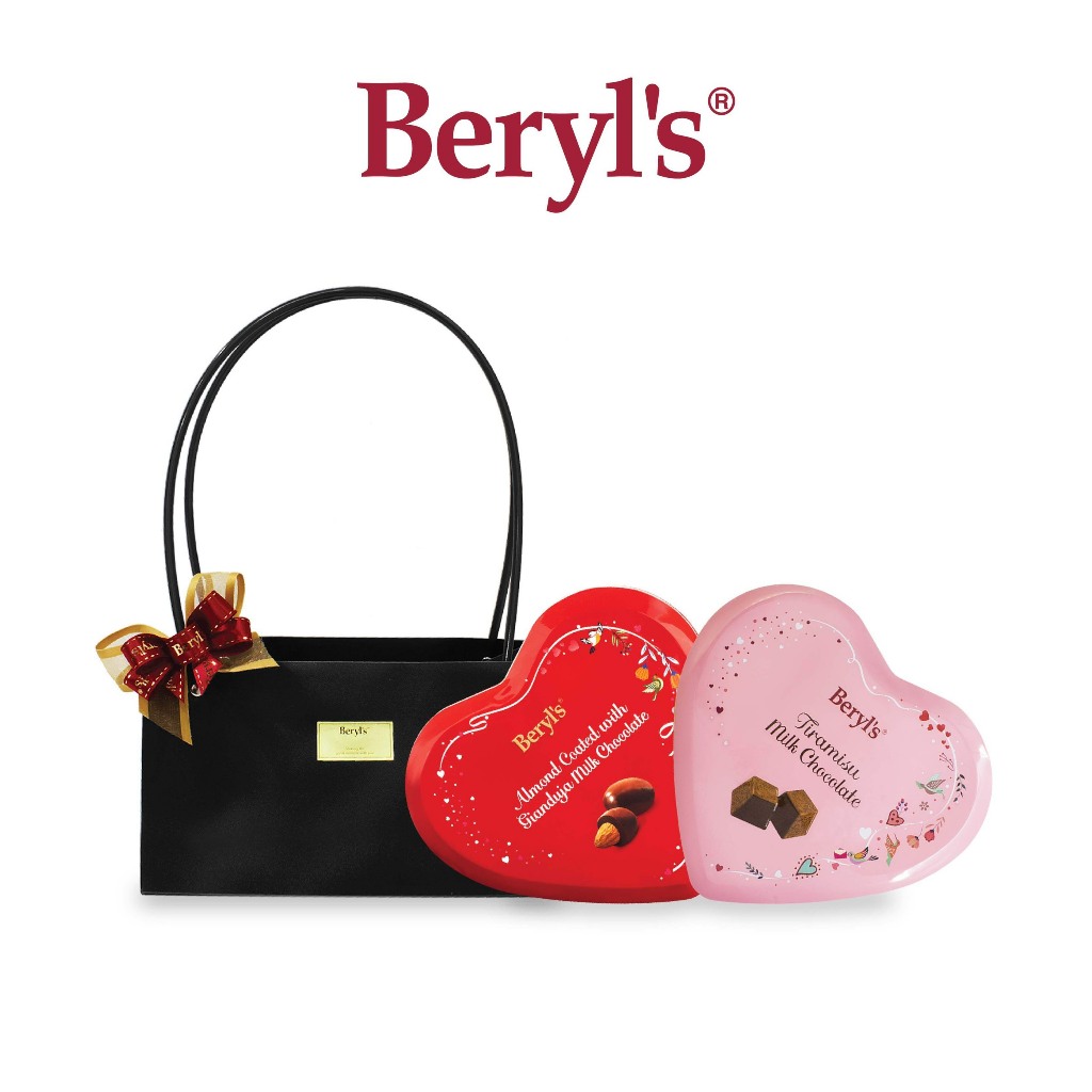 2 Flavors) Dark Chocolate Beryl's gift box Heart Tin box 80g Pure ...